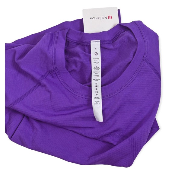 lululemon athletica | Tops | Nwt Lululemon Swiftly Tech Short Sleeve Top 2 Atomic Purple Size 6 ...